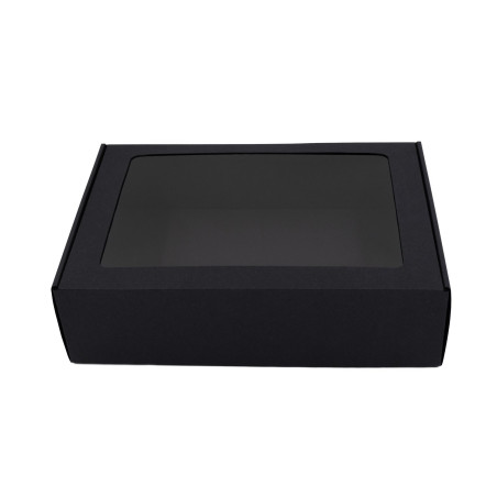 Black A4 Box with PVC Window | 305x215x85 mm | Superbox